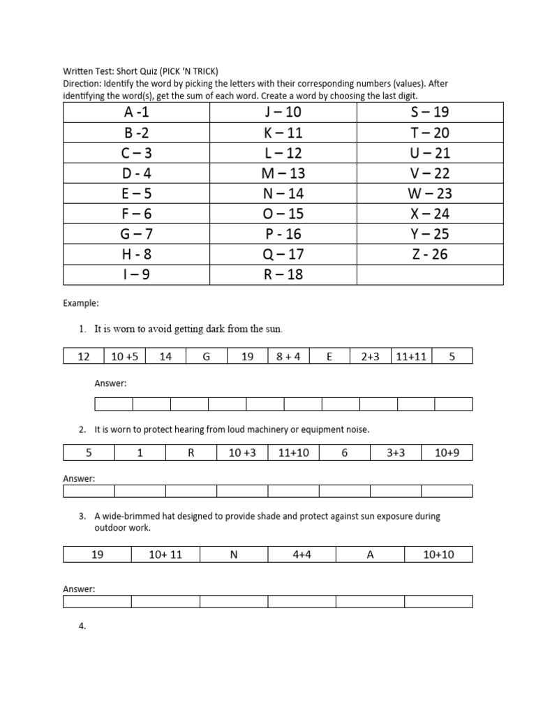 Written Test With Numeracy and Literacy Skill | PDF