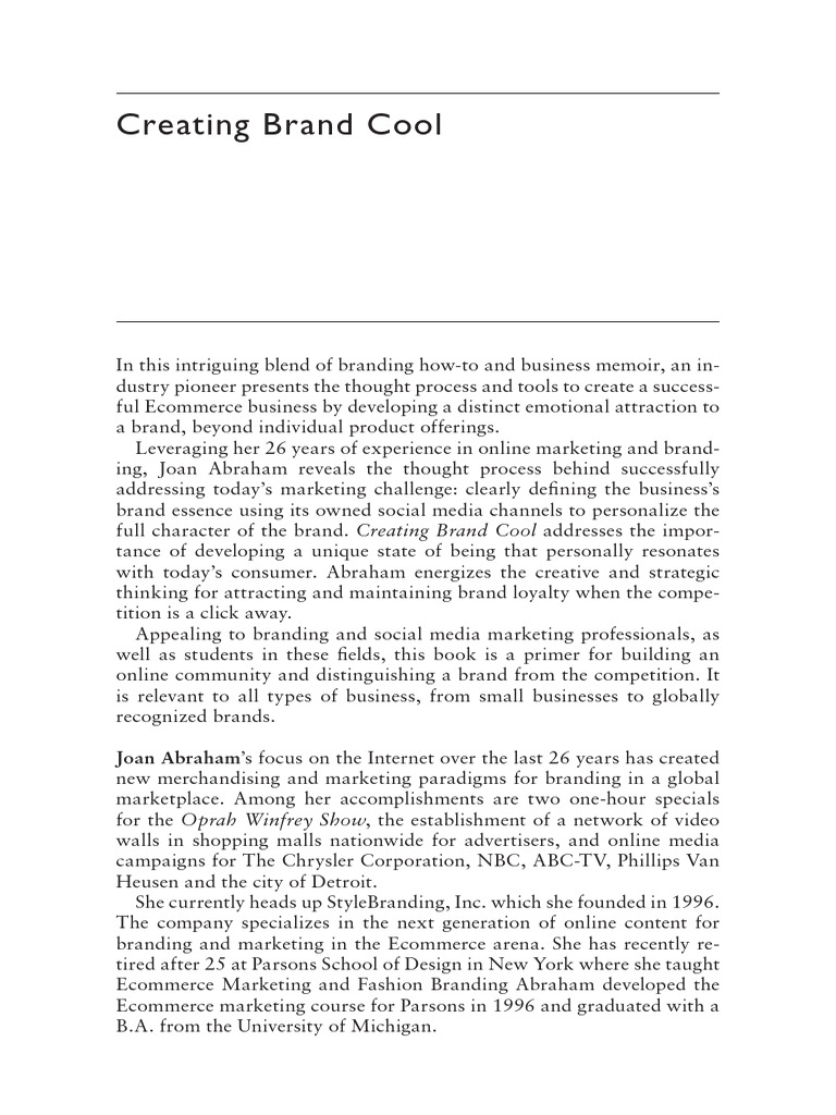 Creating Brand Cool | PDF | Brand | Marketing