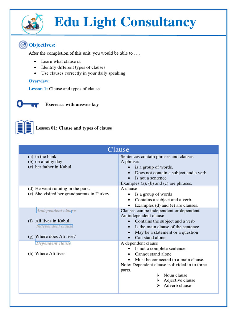 Complete Chapter of Clause | PDF | Verb | Clause