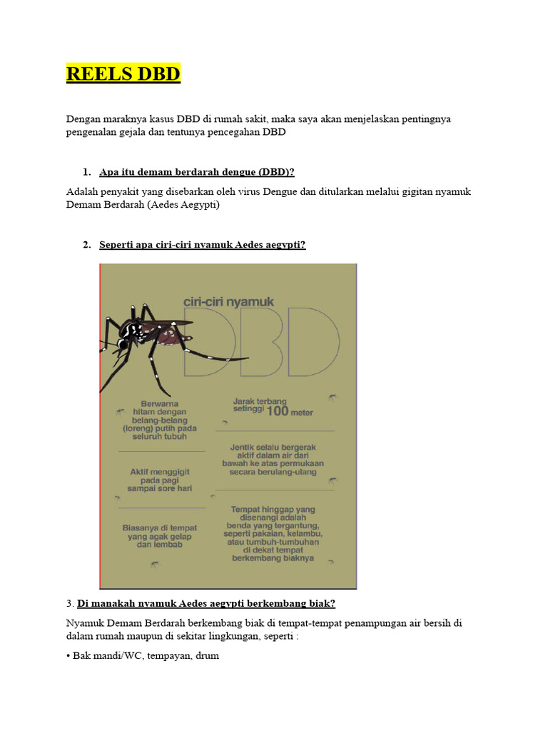 Tempat Perkembangbiakan Nyamuk DBD | PDF | Kesehatan Holistik | Sains ...