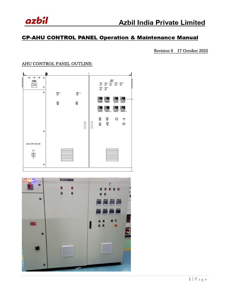 O&M Manual For Ms DAICEL SAFETY SYSTEM AHU CONTROL PANEL 17OCT2022 by Azbil India | PDF ...