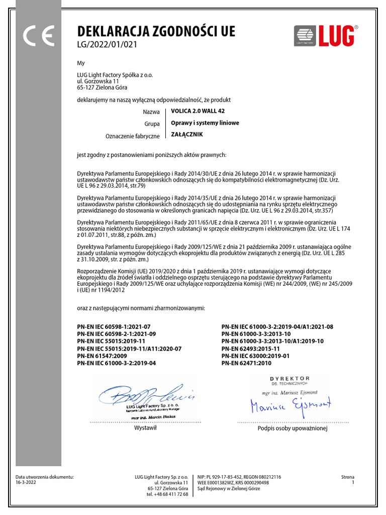 Lug Dekl Eu Volica 2 0 Wall 42 PL | PDF