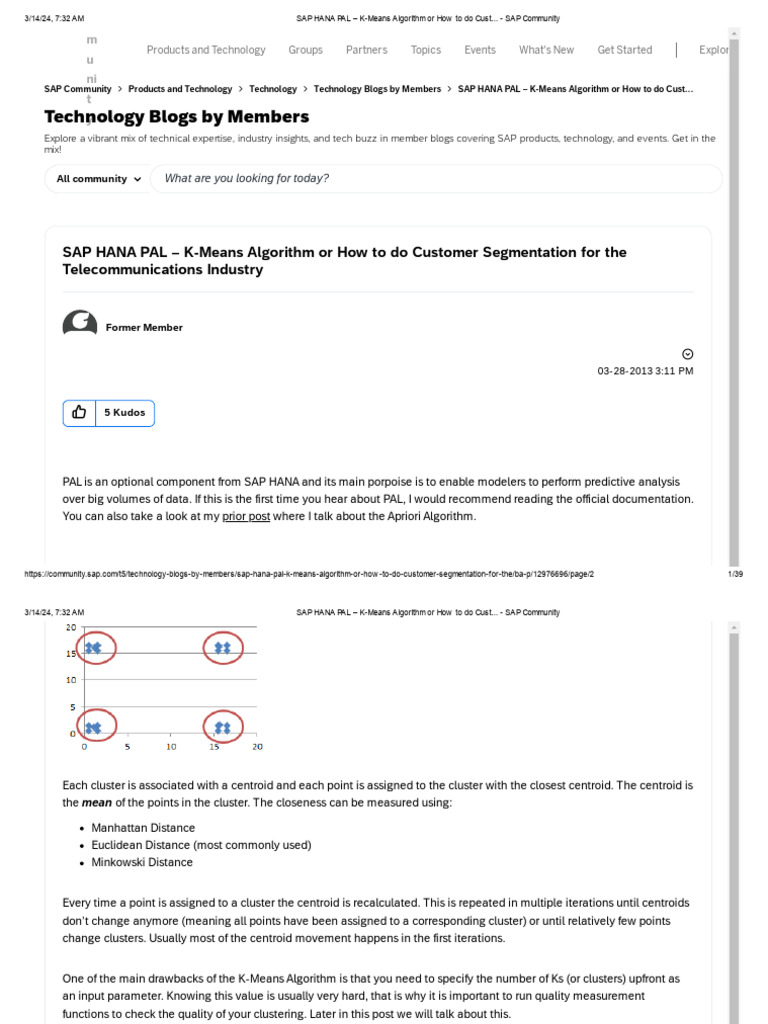 SAP HANA PAL - K-Means Algorithm or How To Do Cust... - SAP Community-Q ...