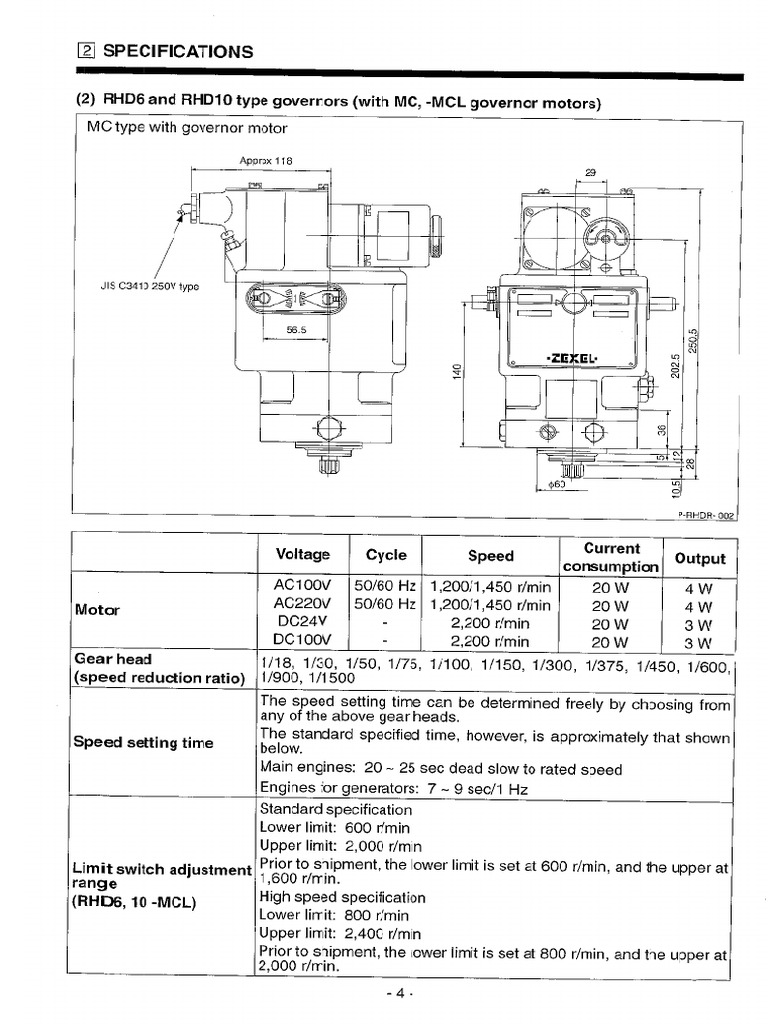 Governor MOTOR Zexel RHD6 | PDF