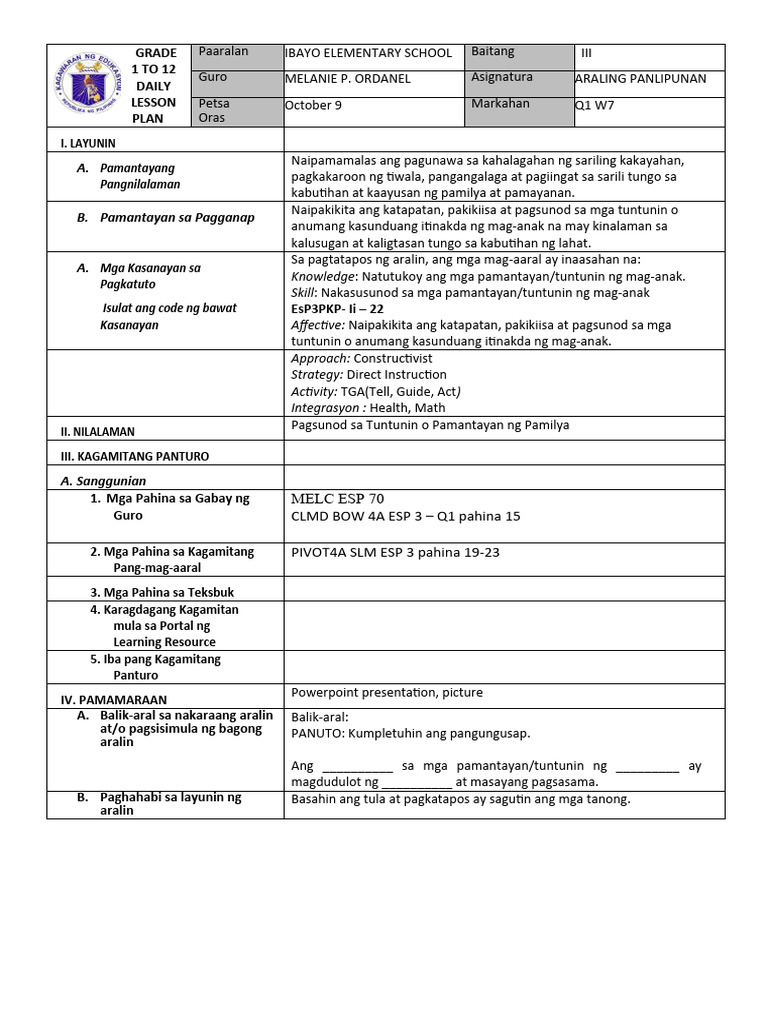 DLP - ESP 3 - Q1 WK7 - Day3 | PDF