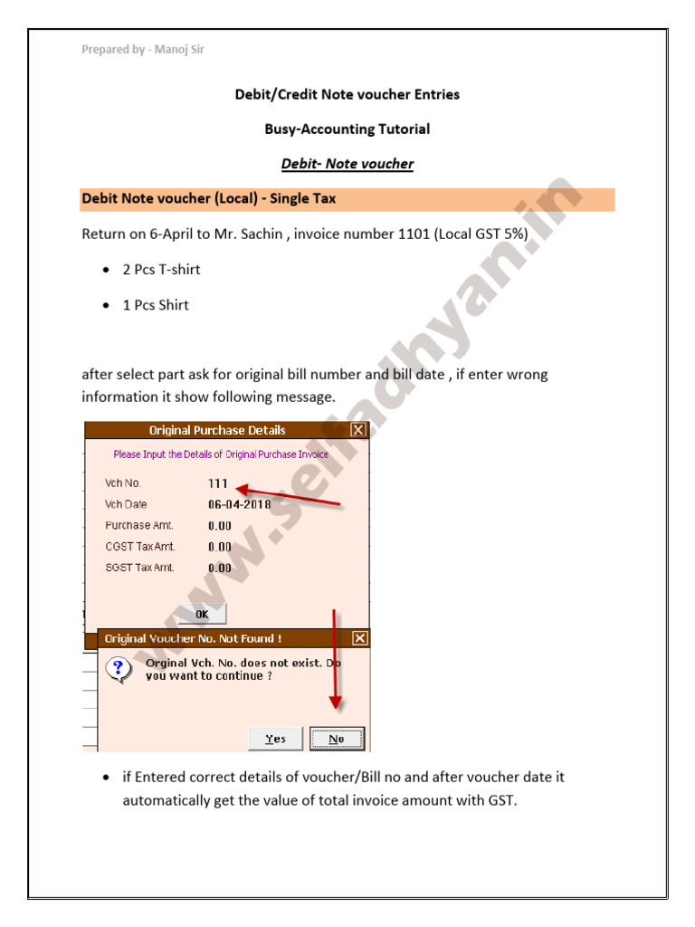 Debit/Credit Note Voucher Guide | PDF | Debit Card | Invoice