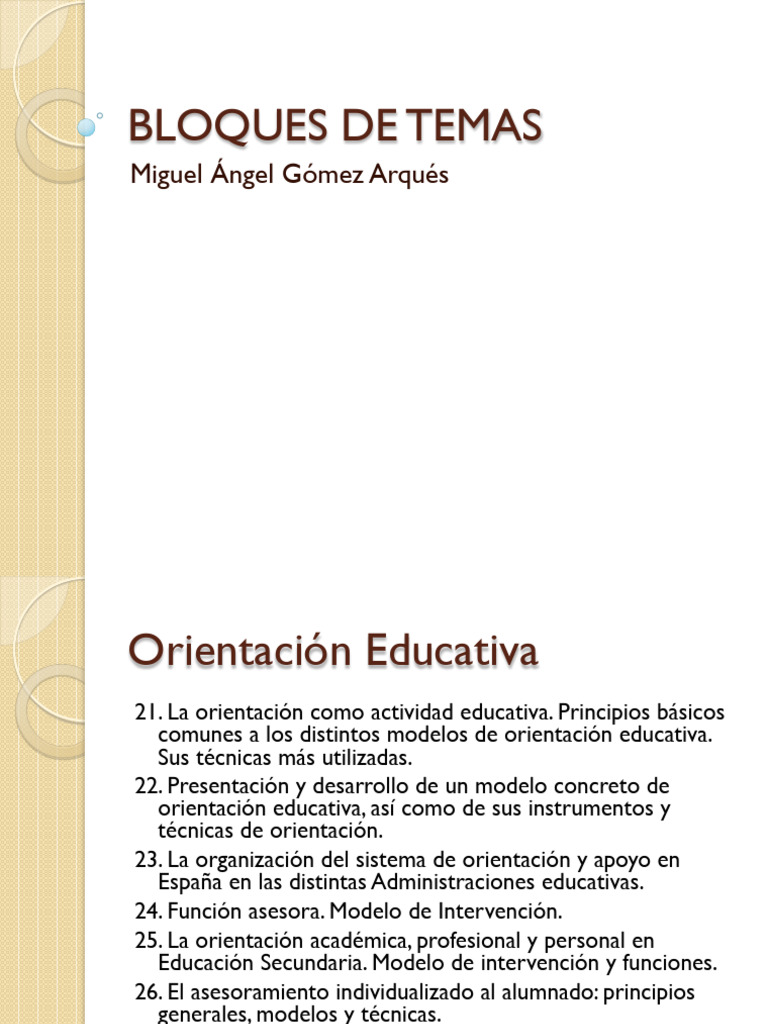 Bloques de Temas | PDF | Aprendizaje | Educación Secundaria