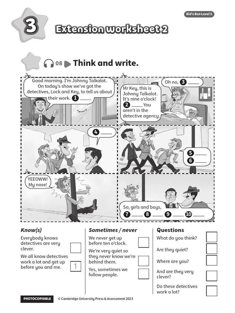 KBNGESS KidsBox Level3 Unit3 Extension Worksheet 2 | PDF