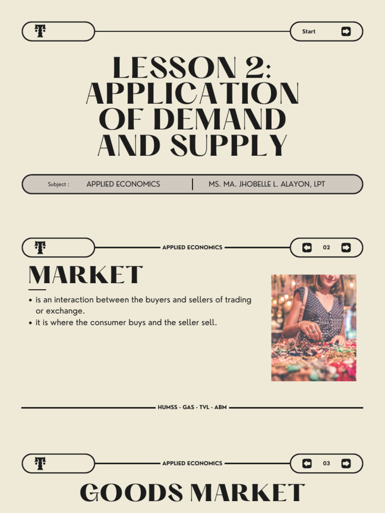 Lesson 2_ Application of Demand and Supply | PDF | Demand | Demand Curve
