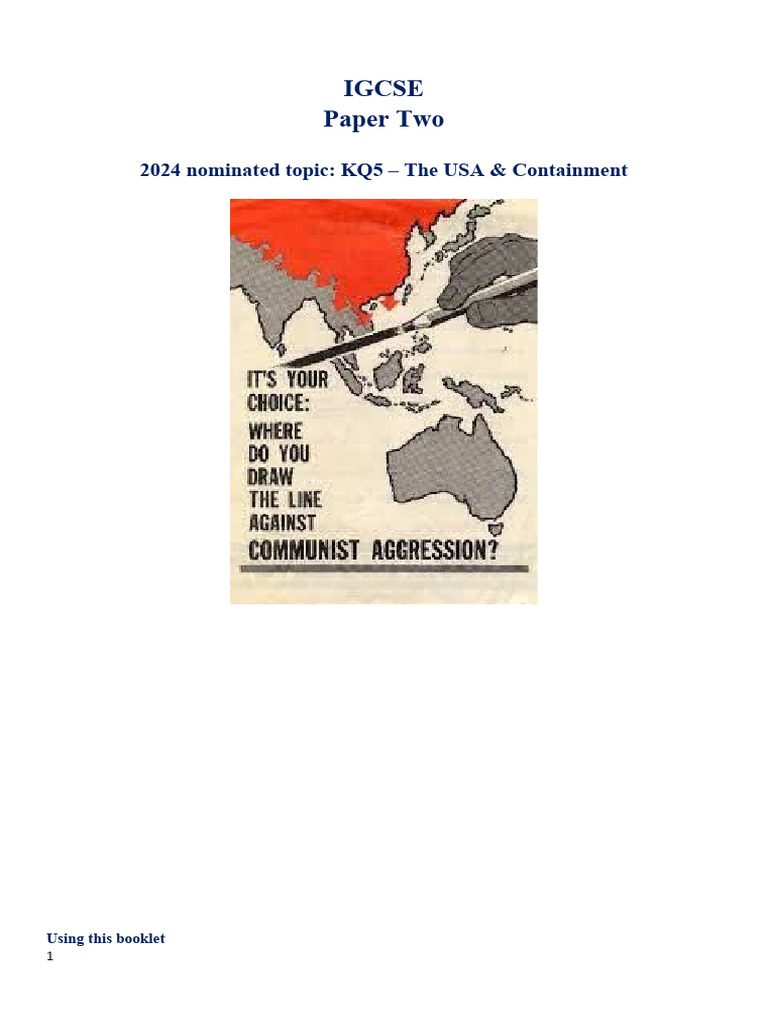 IGCSE 2024: USA & Containment Analysis | PDF | Tet Offensive | Vietnam War