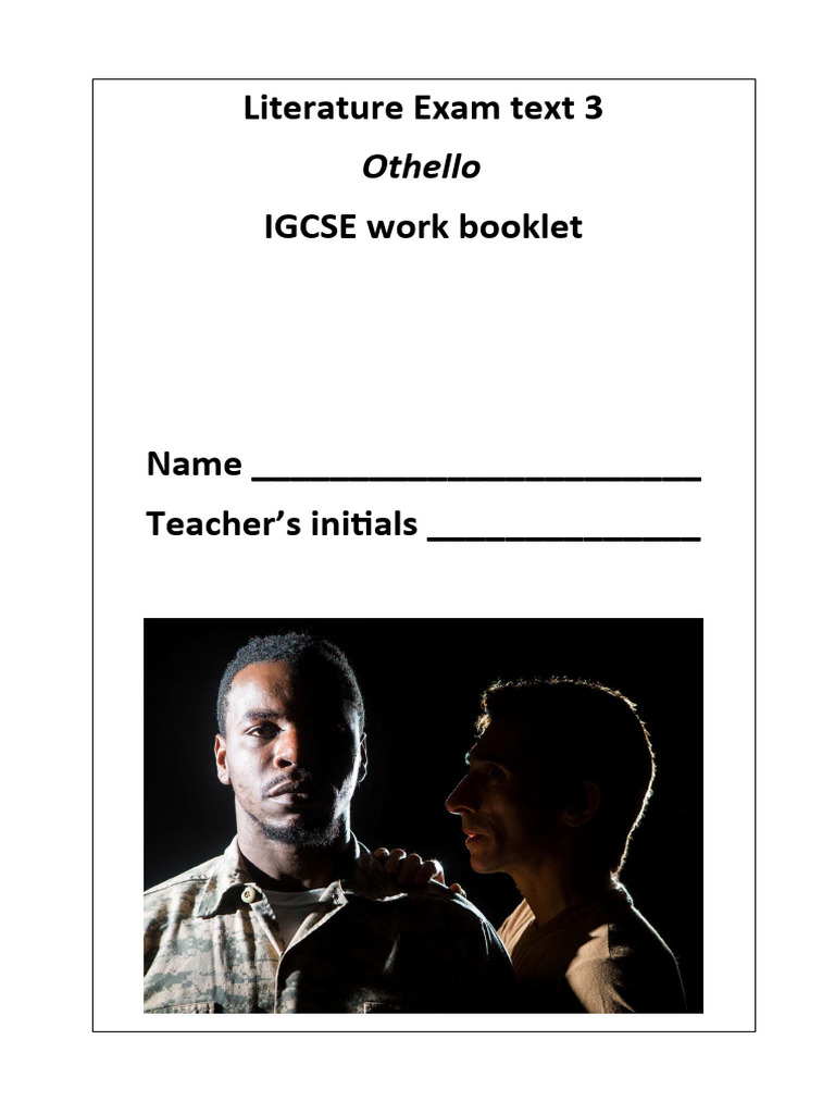 Othello Workbook Pdf Othello Iago