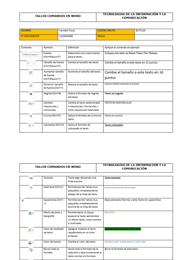 Taller Comandos Yani | PDF | Informática