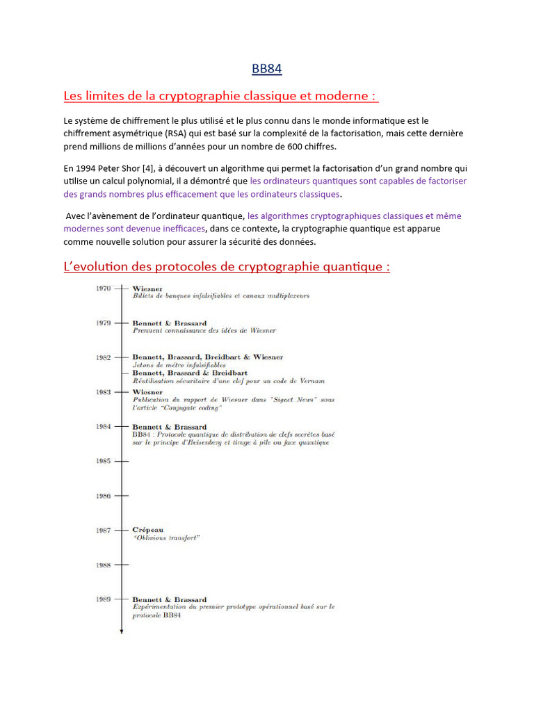 BB84 | PDF | Mécanique quantique | Calculateur quantique