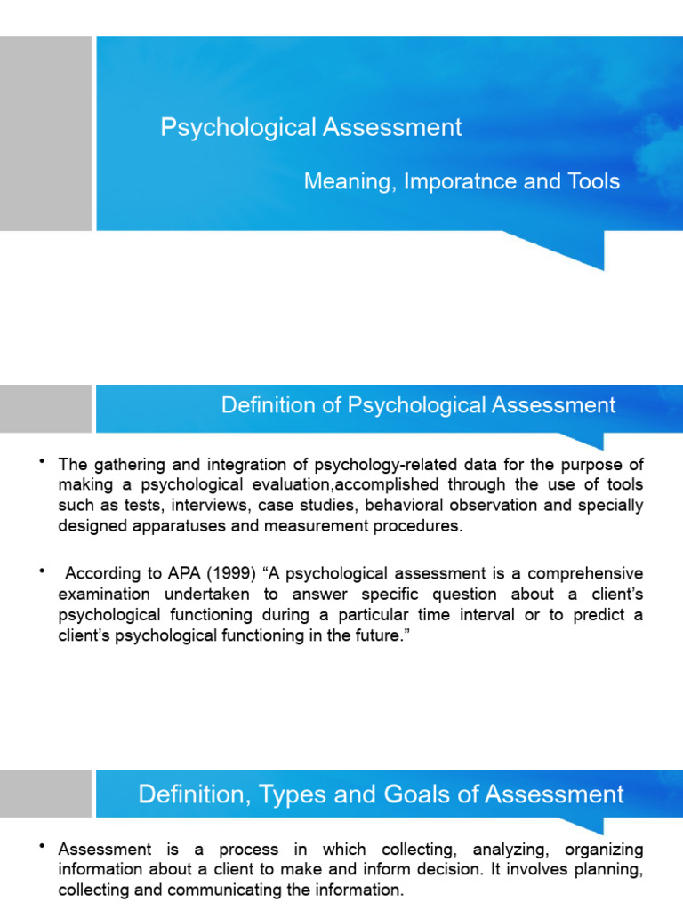 PSYCH Assessment | Download Free PDF | Psychological Evaluation ...