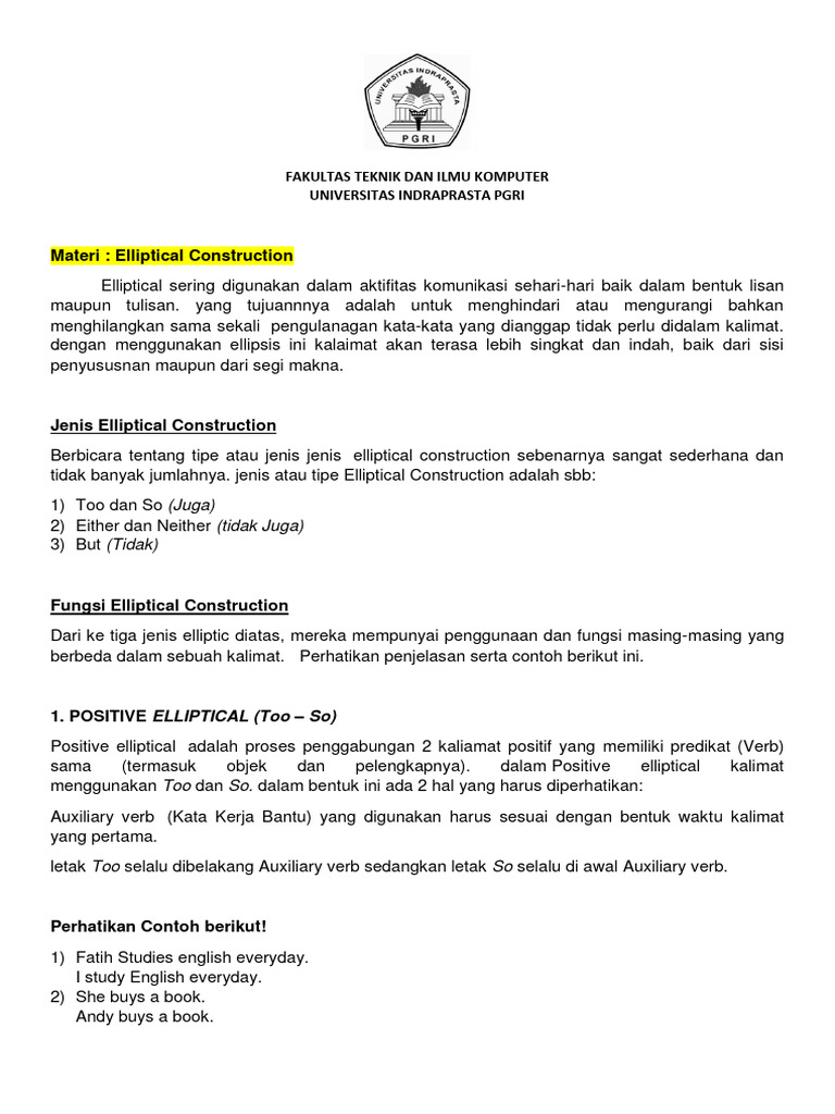 Materi Elliptical Construction | PDF