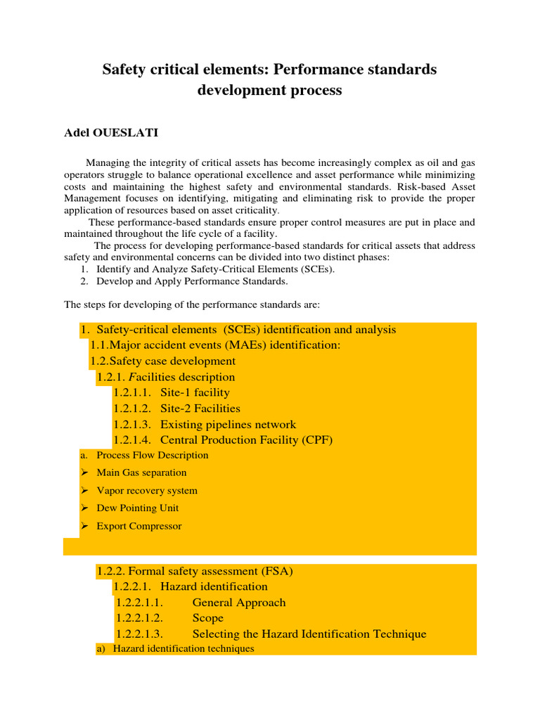 Process of Development of Safety Critical Elements | PDF | Occupational ...