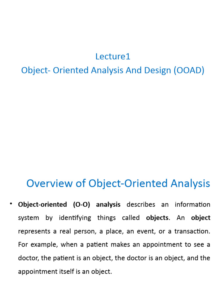 Lecture 1 | PDF | Object (Computer Science) | Use Case