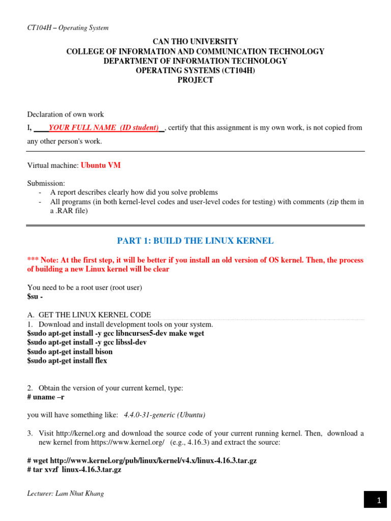 Linux Kernel Project Guide | PDF | Operating System | Sudo