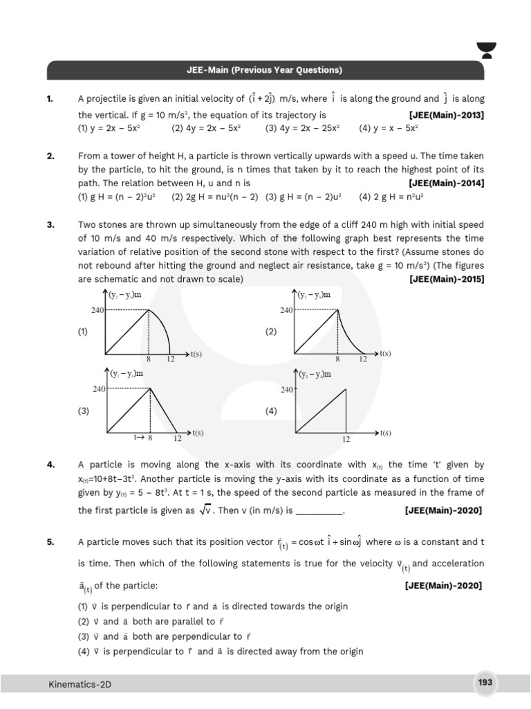 Physics Kinematics-2D | Download Free PDF | Space | Geometry