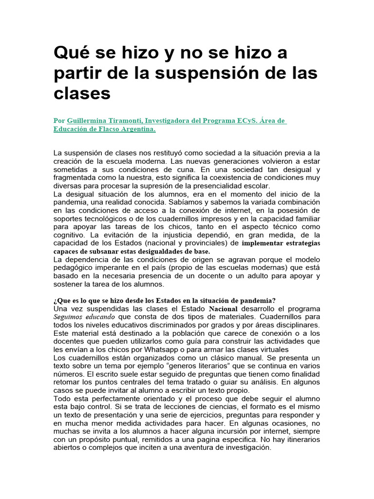 Guillermina Tiramonti | PDF | Sociedad