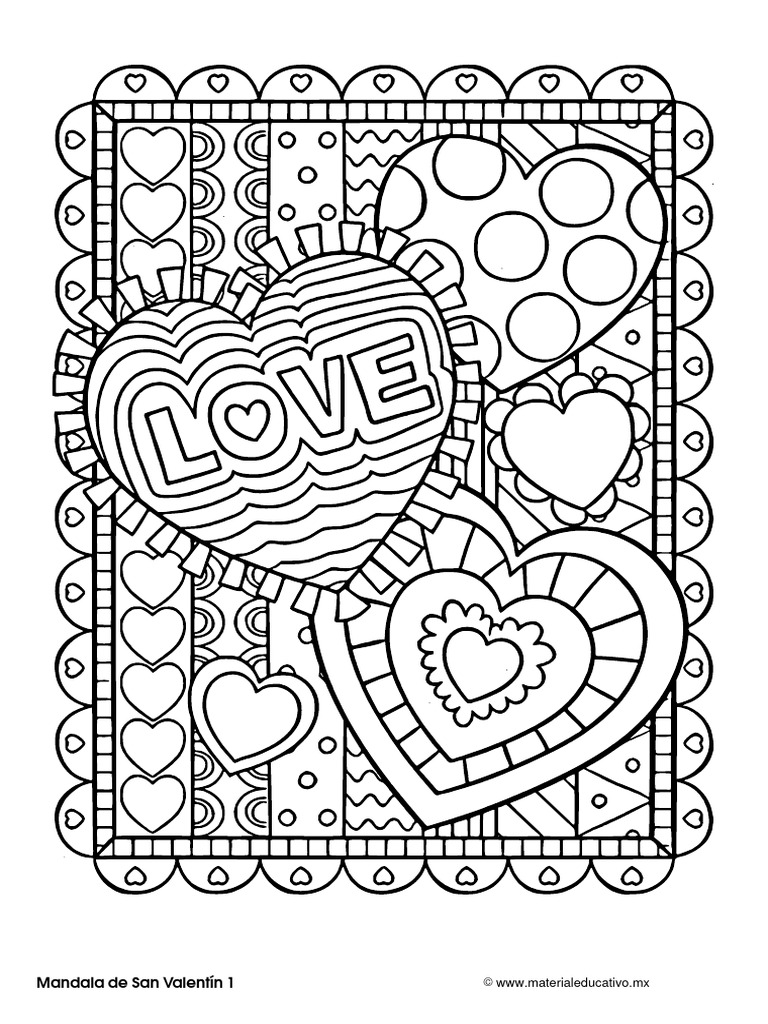 Mandalas de San Valentín para Colorear | PDF