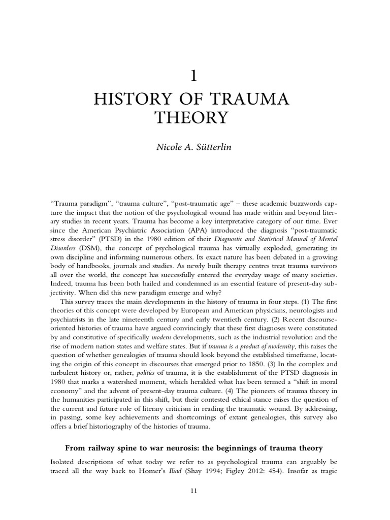 Evolution of Trauma Theory History | PDF | Neurosis | Sigmund Freud