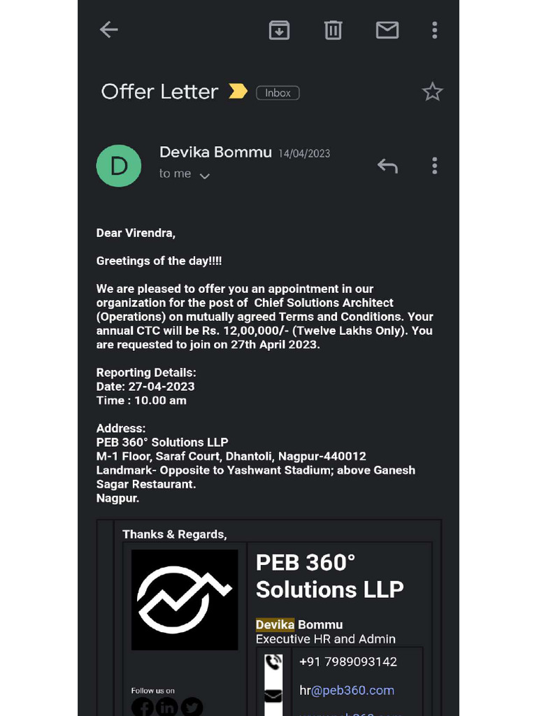 Offer Letter 360 | PDF