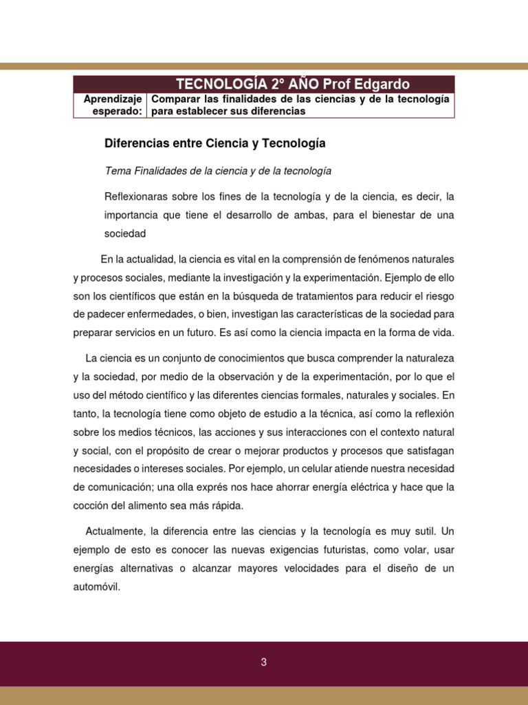 Diferencias entre Ciencia y Tecnología | PDF | Science | Sociedad