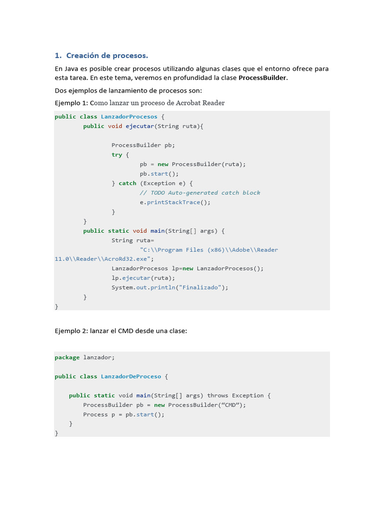 Creación de Procesos | PDF | Tecnologías de la información | Paradigmas ...