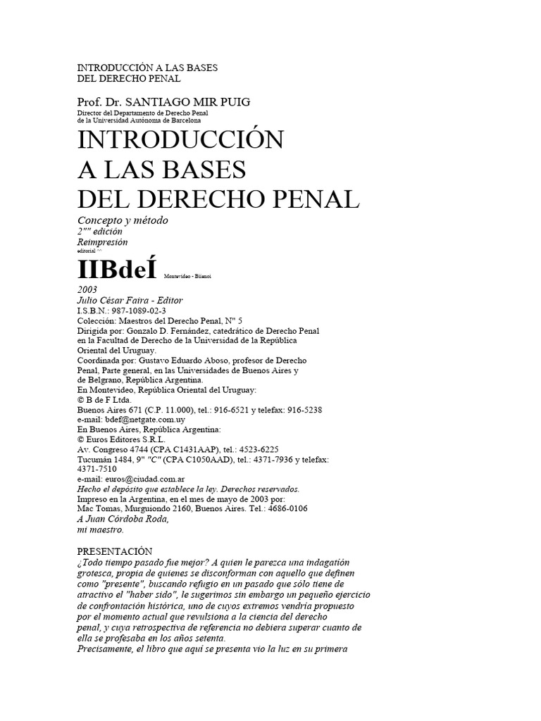 Introducción A Las Bases | PDF | Derecho penal | Esencia