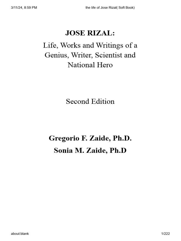 The Life of Jose Rizal Soft Book | PDF | Philippines | German Empire