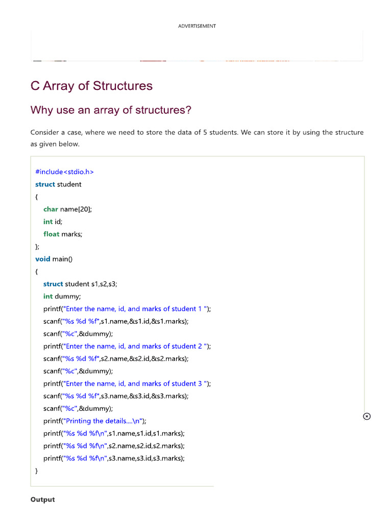 Array of Structure | PDF