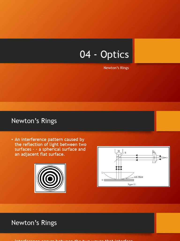 Newton's Rings: Interference Patterns Explained | PDF | Home & Garden | Science & Mathematics