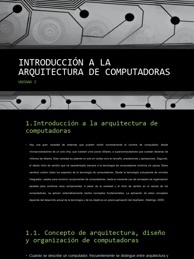 Unidad 1 - Presentacion - Arquitectura de Computadoras | PDF | Circuito integrado | Hardware de ...