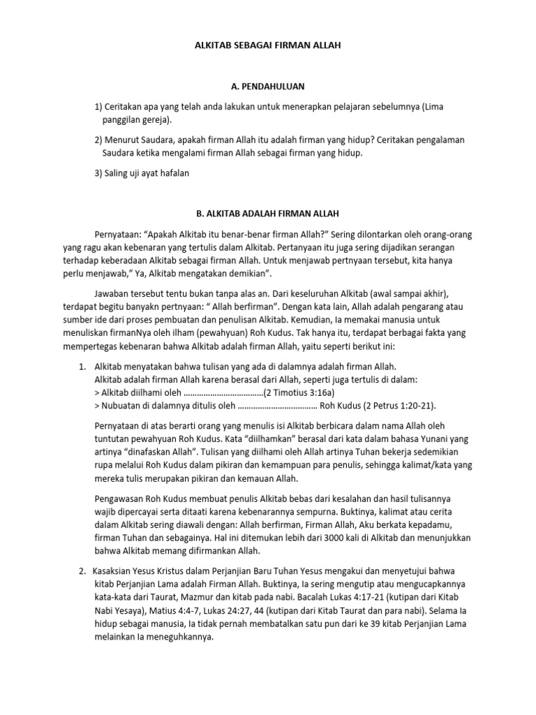 Alkitab Adalah Firman Allah | PDF