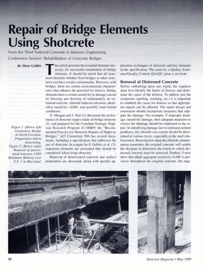 Bridge Repair with Shotcrete | PDF | Concrete | Cement