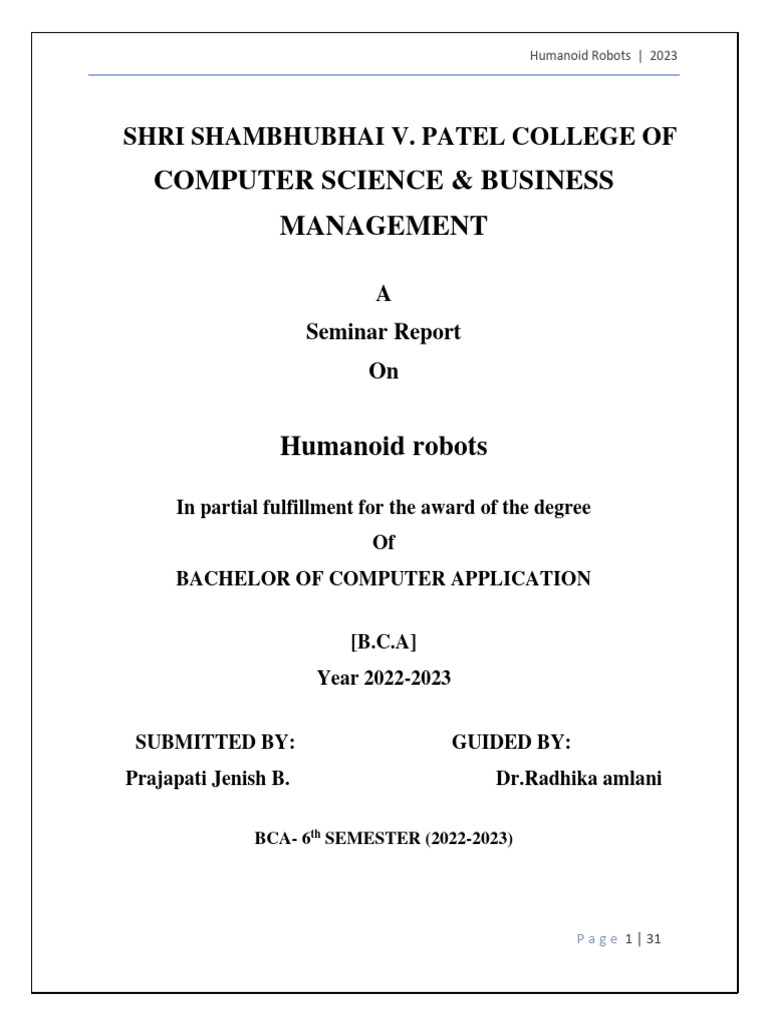 Humanoid Robot Pdf Actuator System On A Chip