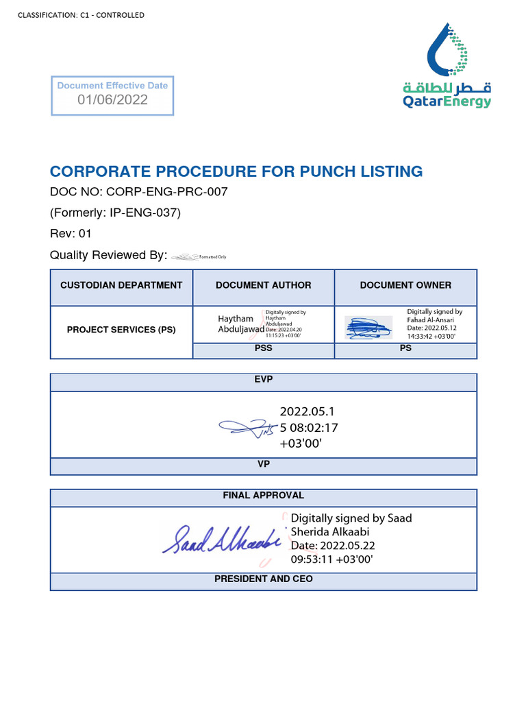 CORP ENG PRC 007Rv1 | PDF | Business | Computers