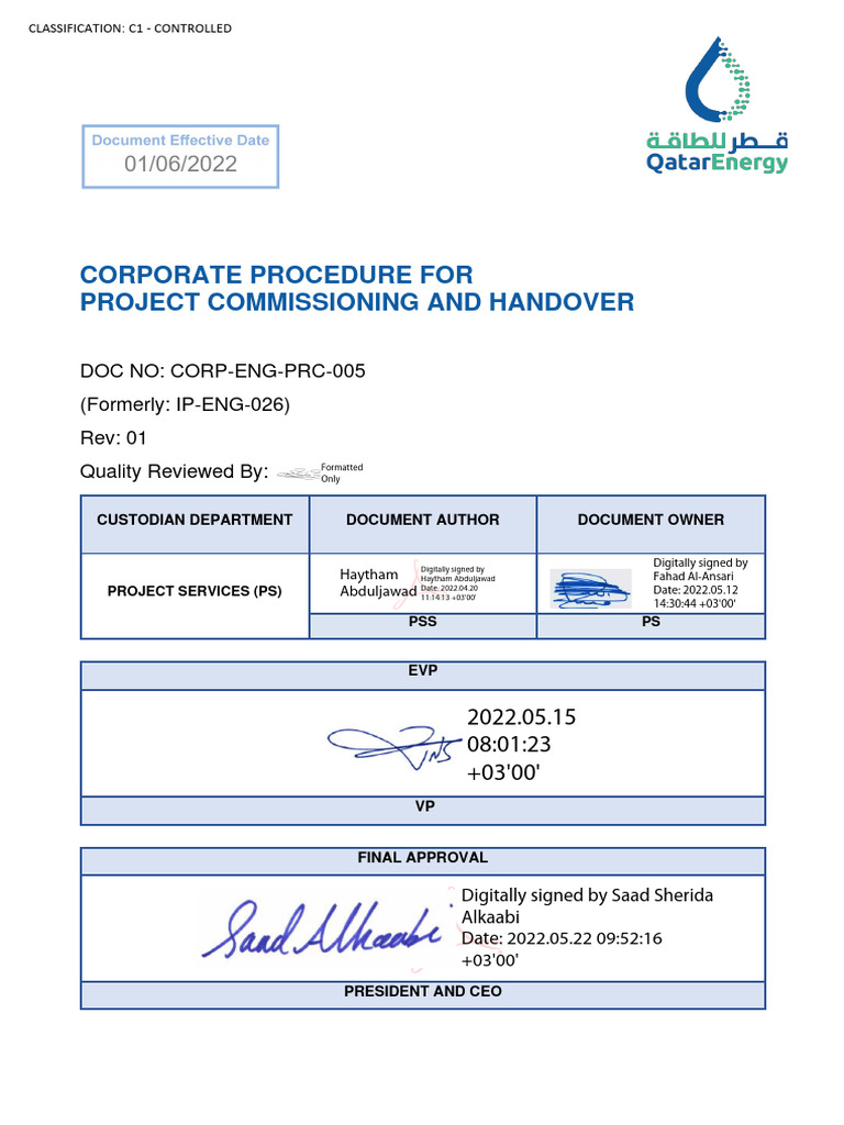 CORP ENG PRC 005Rv1 | PDF | Specification (Technical Standard ...