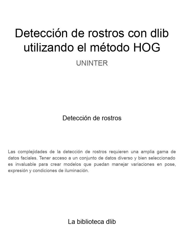 Detección Facial HOG con Dlib | PDF | Visión por computador | Informática