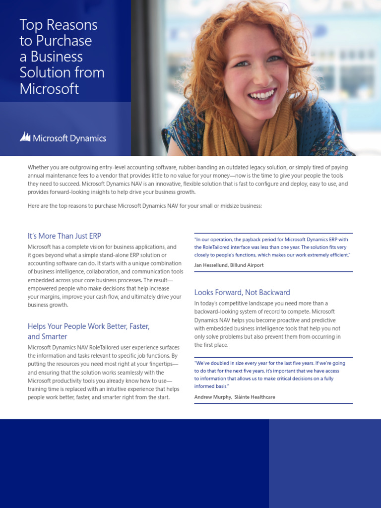 NAV Top Reasons To Buy Fact Sheet | PDF | Enterprise Resource Planning ...