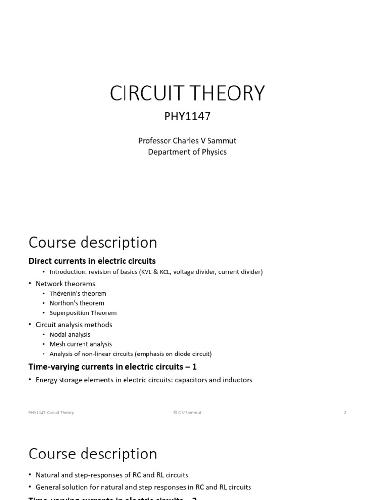 Circuit Theory - 1 | PDF | Electrical Network | Network Analysis (Electrical Circuits)