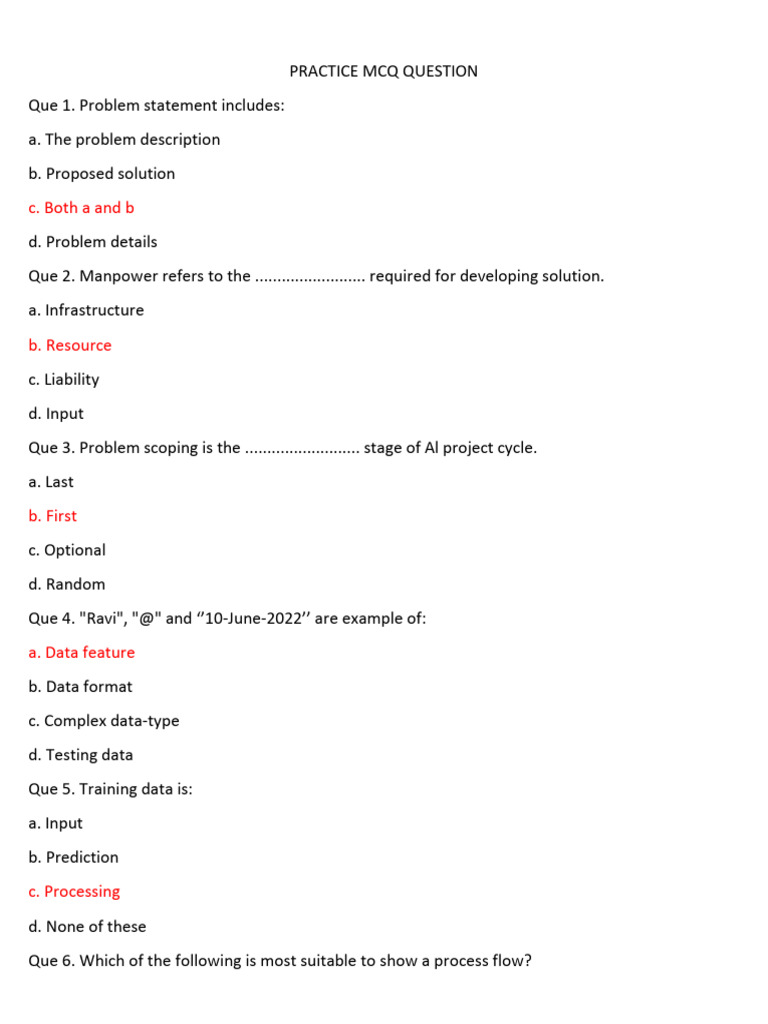 100 MCQ Questions For Practice | PDF | Artificial Intelligence ...