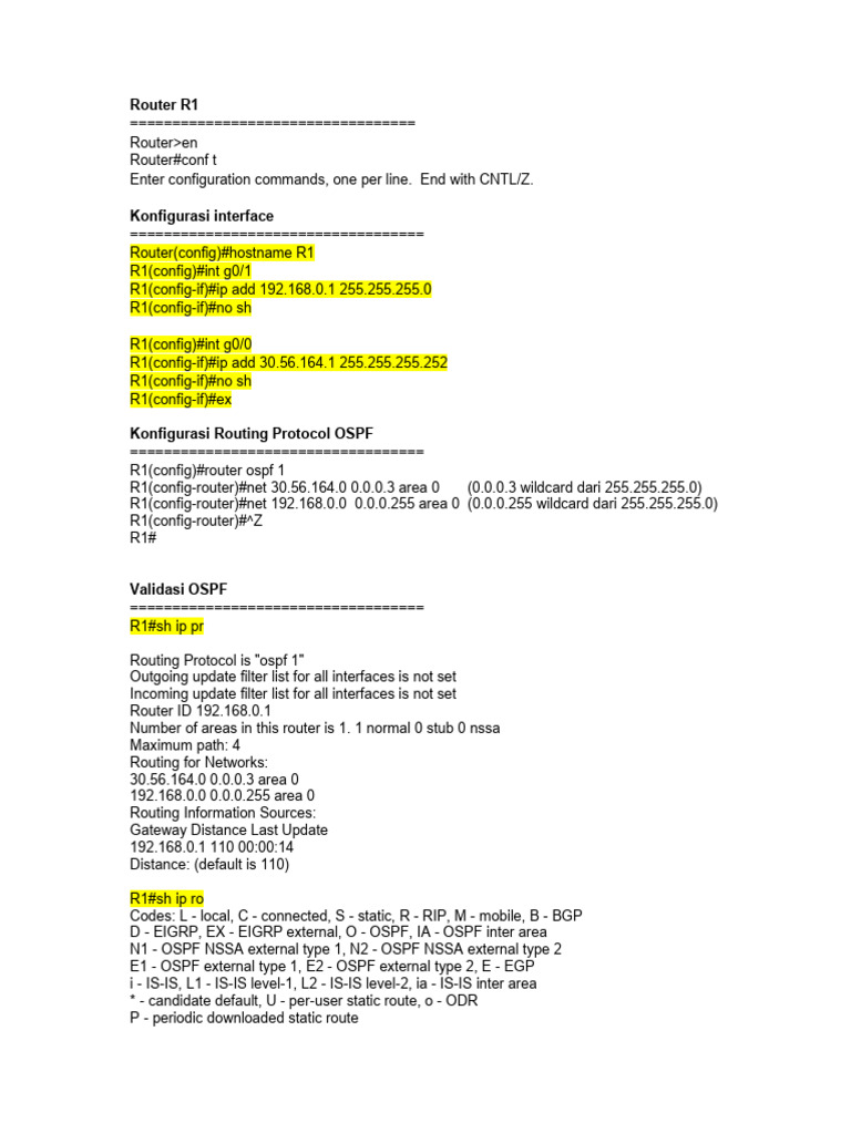Konfigurasi Routing OSPF | PDF | Network Layer Protocols | Telecommunications Standards