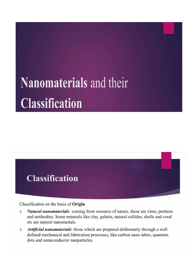 Classification of Nanomaterials | PDF