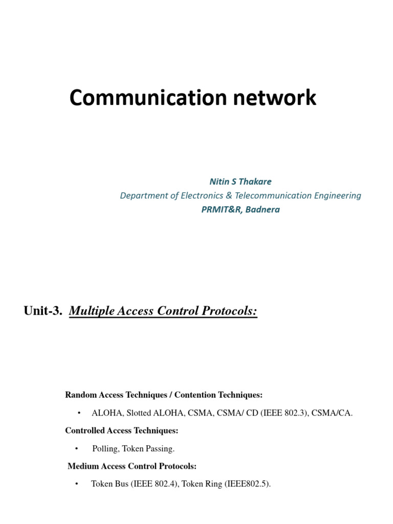 Communication Network | PDF | Channel Access Method | Computer Engineering