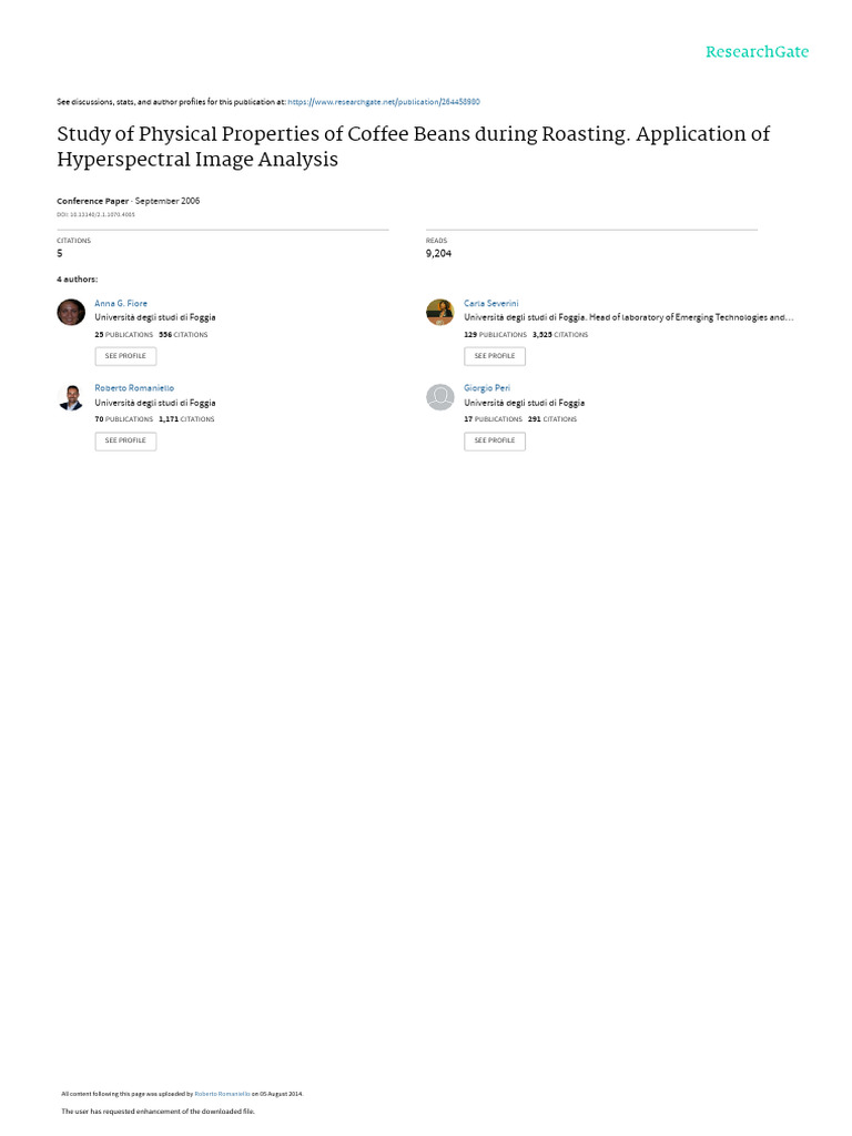 2006-StudyofPhysicalPropertiesofCoffeeBeansduringRoastingApplicationofHyperspectralImageAnalysis ...