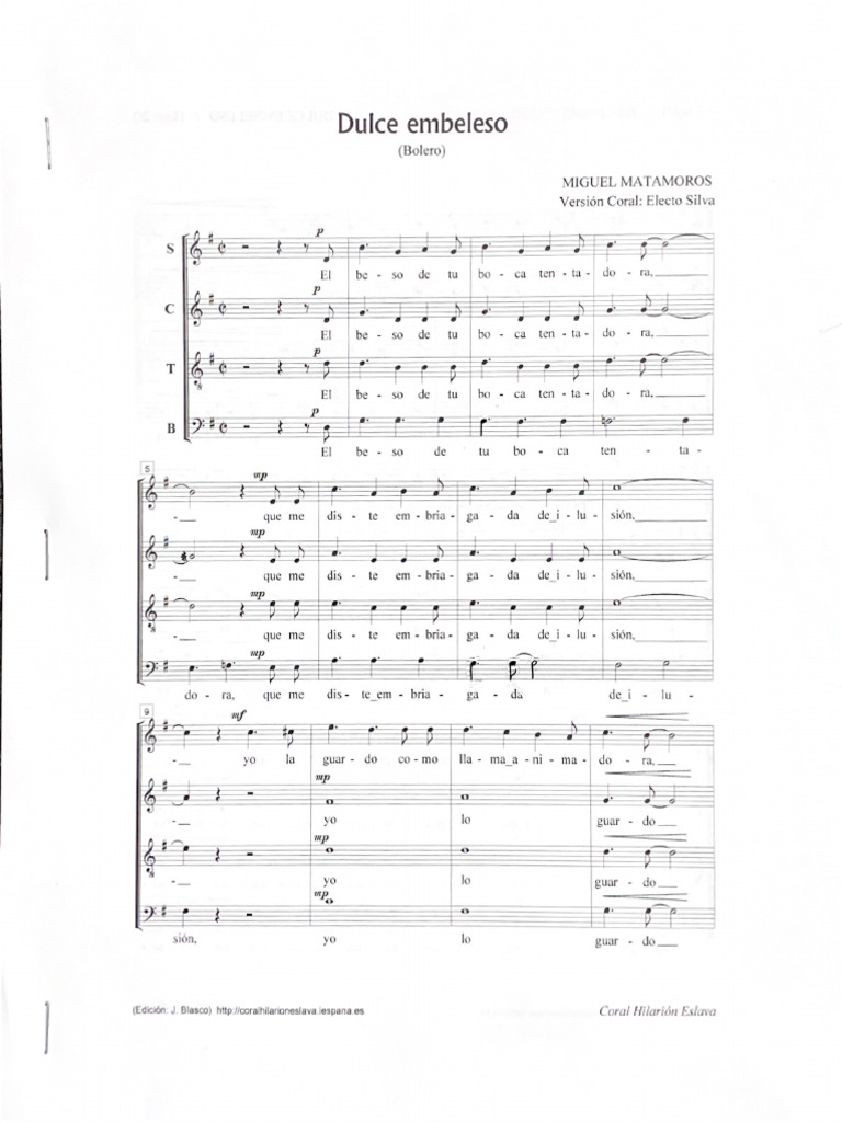 Dulce Embeleso: Bolero Coral | PDF