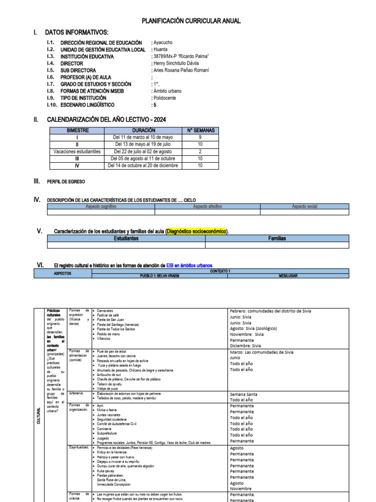 Planificación Anual | PDF | Aprendizaje