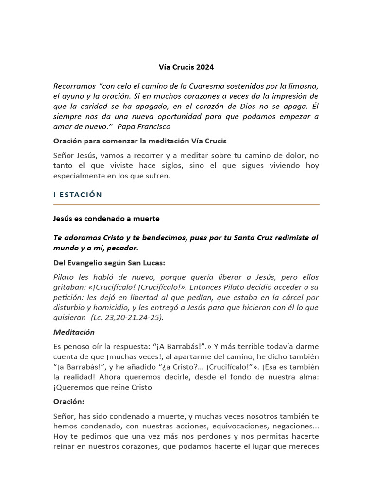 Vía Crucis 2024 | PDF | Jesús | orador del Señor